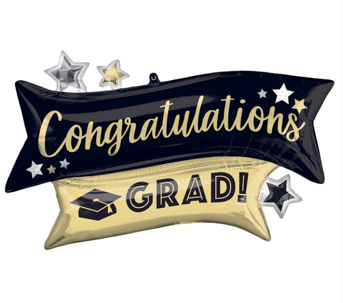 Congrats Grad Gold Black Shape – Jenn & Co.